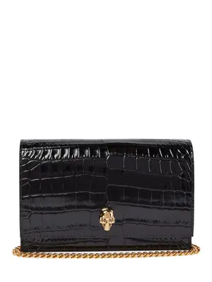Alexander McQueen Skull Small Leather Crossbody Bag - Black