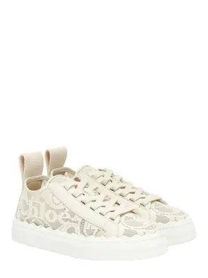 Chloé Lauren Lace Sneakers - Beige