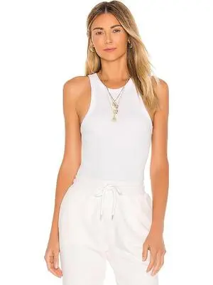 ANINE BING Eva Ribbed Racer Back Tank - White