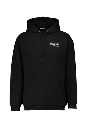 Balenciaga Political Campaign Hooded Sweatshirt - Black