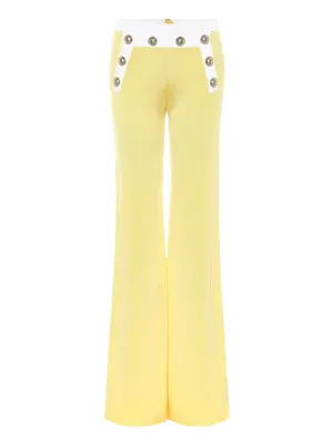 Balmain High-rise Knit Flared Pants - Yellow