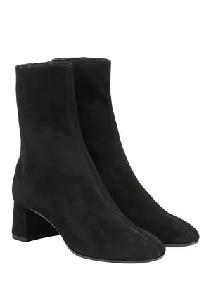 AQUAZZURA Saint Honore 50 Suede Ankle Boots - Black