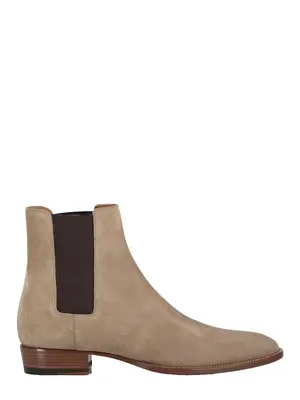 Saint Laurent Wyatt Chelsea Boots - Beige