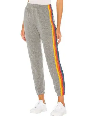 Aviator Nation Aviator Nation 5 Stripe Fleece Sweatpants Heather Grey