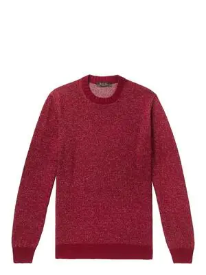 Loro Piana Mélange Linen, Cashmere, And Silk-blend Sweater - Red