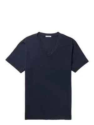 JAMES PERSE Slim-fit Combed Cotton-jersey T-shirt - Blue