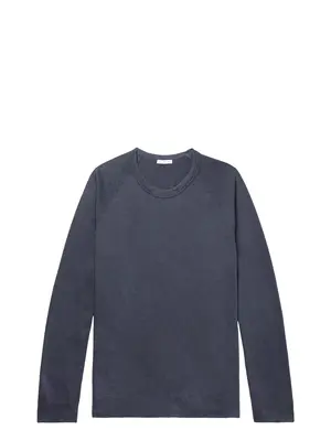 JAMES PERSE Loopback Supima Cotton-jersey Sweatshirt - Blue
