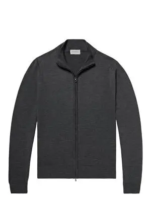 John Smedley Claygate Merino Wool Cardigan - Gray