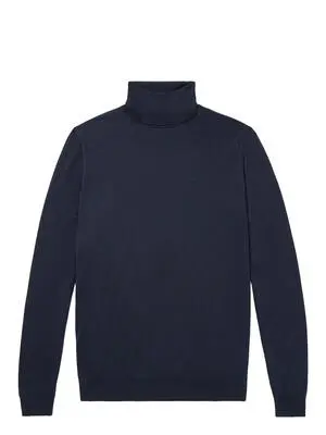 John Smedley Cherwell Merino Wool Rollneck Sweater - Blue