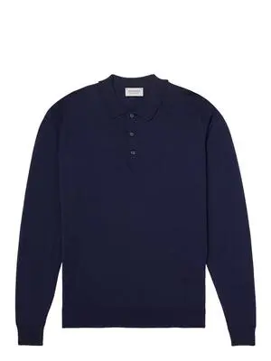 John Smedley Belper Slim-fit Merino Wool Polo Shirt - Blue