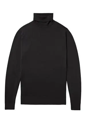 John Smedley Cherwell Merino Wool Rollneck Sweater - Black