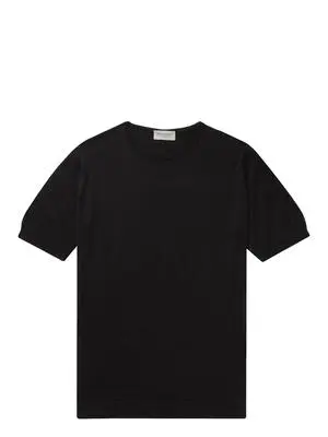 John Smedley Belden Slim-fit Knitted Sea Island Cotton T-shirt - Black