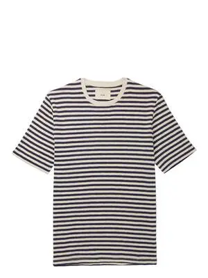 Folk Striped Slub Cotton-jersey T-shirt - Neutrals