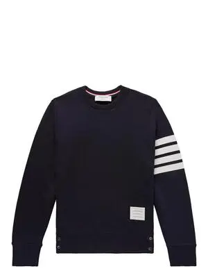 Thom Browne Slim-fit Striped Loopback Cotton-jersey Sweatshirt - Blue