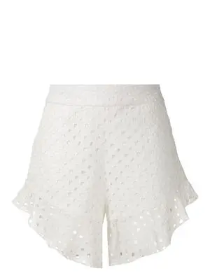 OLYMPIAH Orchid Patterned Shorts - White