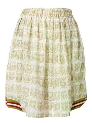 Jean Paul Gaultier Printed Pleated Skorts - Green