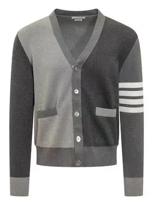 Thom Browne 4-bar V-neck Cardigan - Grey