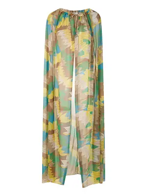 AMIR SLAMA Sheer Cape Dress - Multicolour