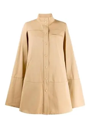 COURREGES Cut-out Sleeve Flared Coat - Neutrals