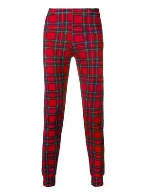 Comme Des Garçons Check Fitted Trousers - Red