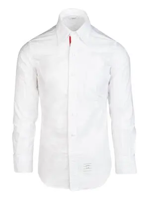 Thom Browne Grosgrain-placket Oxford Shirt - White