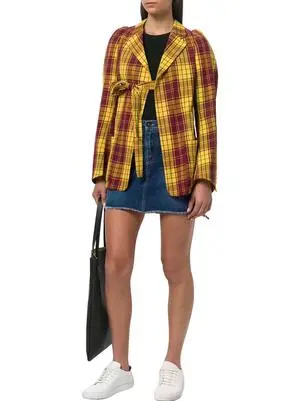 Comme Des Garçons Tartan Tied-up Blazer - Multicolour
