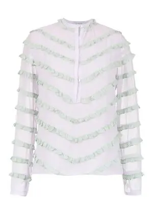 OLYMPIAH Damasco Mix Blouse - White