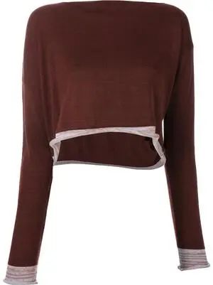 Comme Des Garçons 1991 Asymmetric Knitted Blouse - Brown