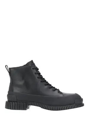 Camper Pix Lace-up Combat Boots - Black