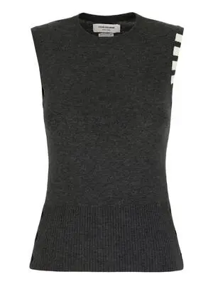 Thom Browne Sleeveless Cashmere Top - Grey