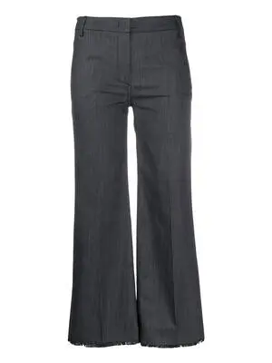 BLANCA VITA Raw-Hem Cropped Trousers