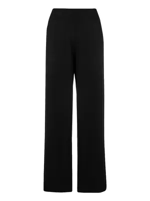 BARRIE Flared Knitted Trousers - Black