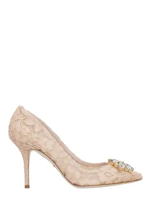 Dolce & Gabbana Bellucci 90mm Lace Pumps - Neutrals