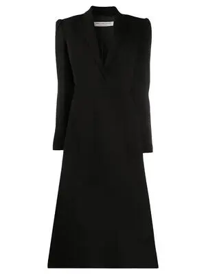 Philosophy Di Lorenzo Serafini Peak Lapels Flared Dress - Black