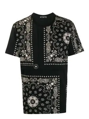 MASTERMIND WORLD Paisley Print T-shirt - Black