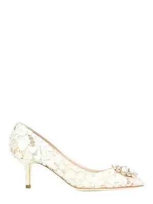 Dolce & Gabbana 60mm Lace Brooch Pumps - Grey