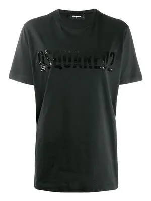 Dsquared2 Logo Print Sequin T-shirt - Black