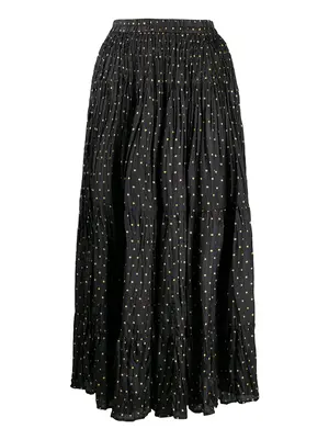 MES DEMOISELLES Polka Dot Print Skirt - Black