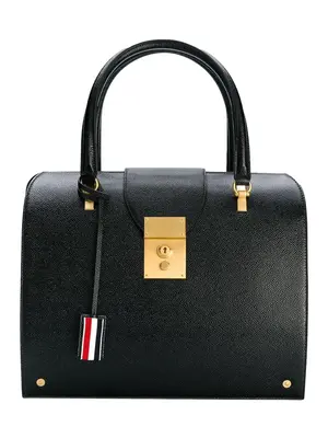 Thom Browne Mrs. Thom Lucido Leather Tote - Black