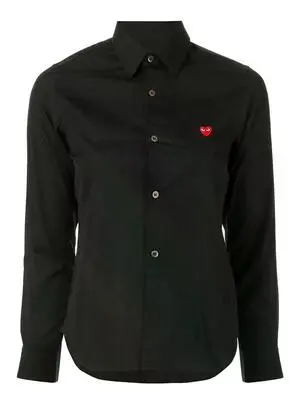 Comme Des Garçons Logo Embroidered Shirt - Black