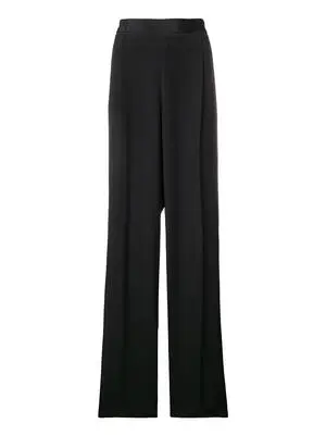 Stella McCartney High-waist Flared Silk Trousers - Black