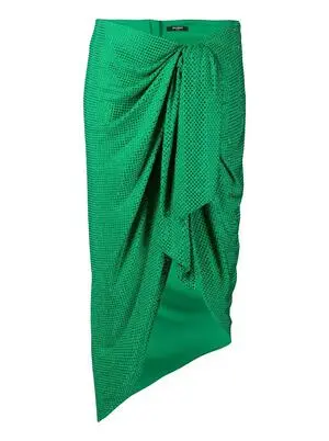 Balmain Polka-dot Ruched Midi Skirt - Green