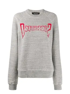 Dsquared2 Cotton Logo Print Jumper - Grey