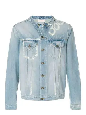 IH NOM UH NIT Printed Denim Jacket - Blue