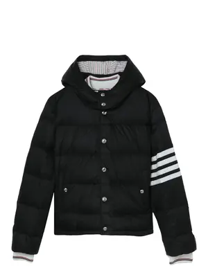 Thom Browne 4-bar Hooded Puffer Jacket - Black