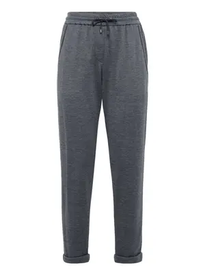 Brunello Cucinelli Monili-trim Track Pants - Grey