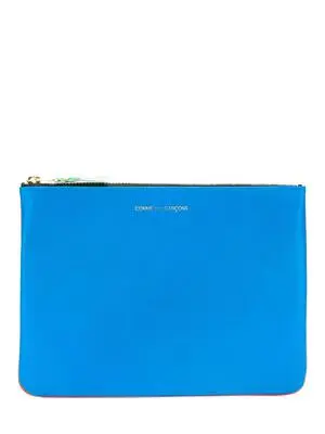 Comme Des Garçons Colour-block Leather Wallet - Blue
