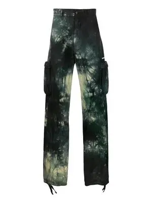 Off-White Tie-dye Cargo Trousers - Black