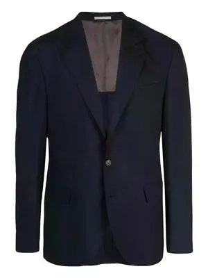 Brunello Cucinelli V-neck Suit Jacket - Blue