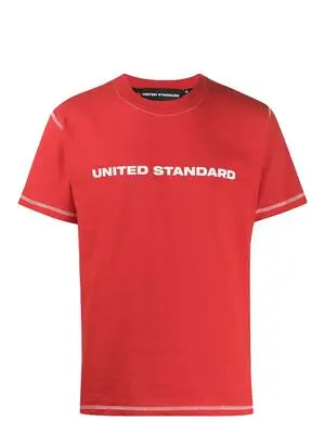 UNITED STANDARD Crew Neck Printed Logo T-shirt Red